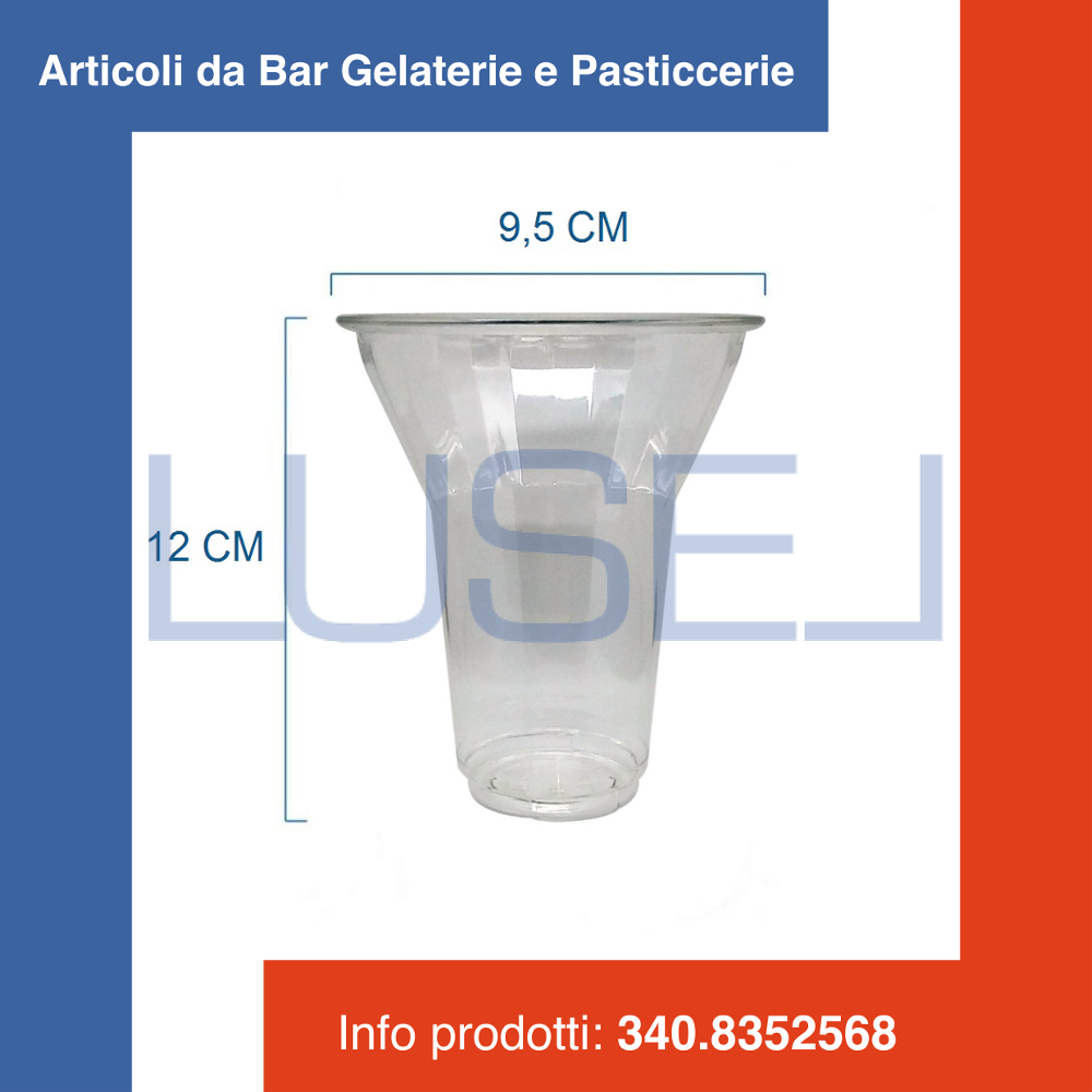 PZ 50 COPPA ALTA 12 OZ (CC 330) IN PLASTICA TRASPARENTE + COPERCHIO PER ...