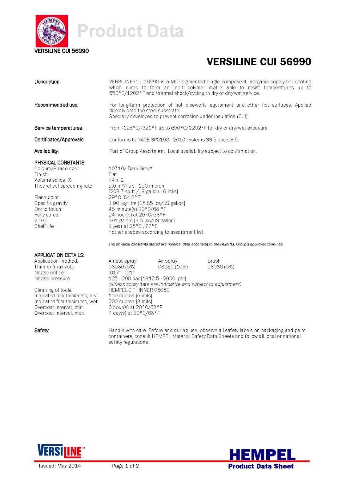 Hempel Versiline CUI 56990 Coating 1GL - Aluminum Color (EXP. 6/2022 ...