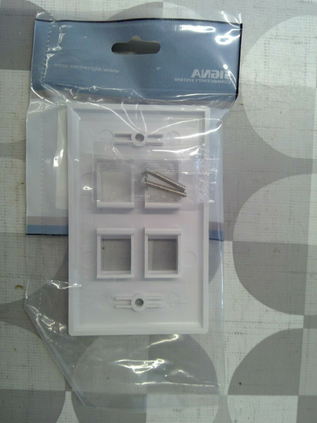 SignaMax SKF-4-WH White 4-Port Single Gang Keystone Cover Plate for ...