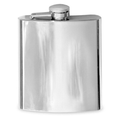 Hip Drinking Stainless Steel Pocket Flask Spirits/Alcohol Shiny Silver ...