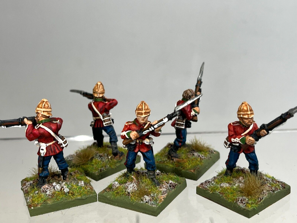 28MM Zulu War PAINTED 24th Regiment of Foot British Infantry Black Tree ...