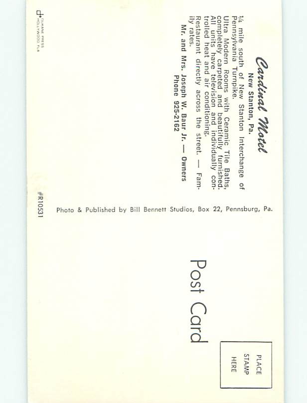 Pre-1980 OLD CARS & CARDINAL MOTEL New Stanton Pennsylvania PA : 60k ...