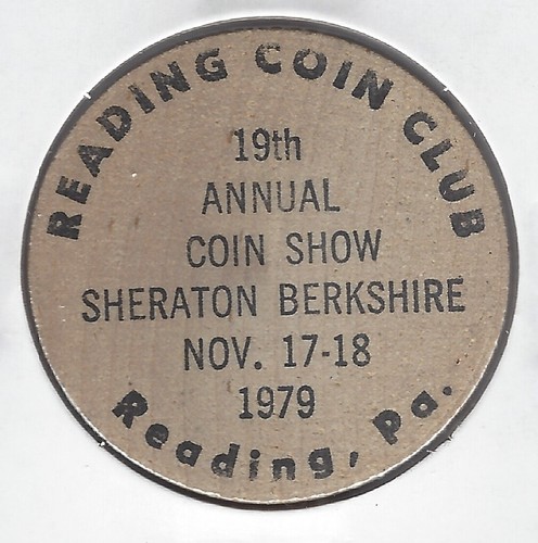 1979 READING PENNSYLVANIA COIN CLUB 19th Show, Sheraton Berkshire ...