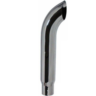 Chrome 6 Inch Reduces To 5 Inch OD Curve Turn Out Exhaust Stack - 36 ...