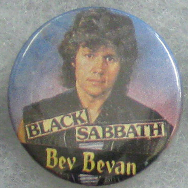 Black Sabbath _RARE VTG 80's Bev Bevan Pin Badge Button for hat/jacket ...