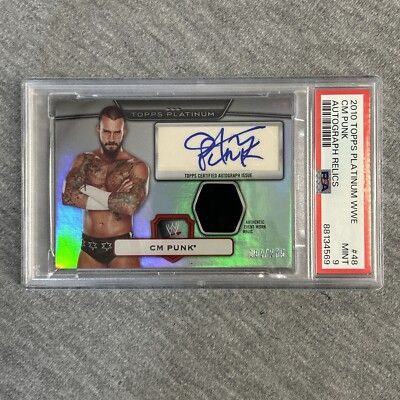2010 Topps Platinum WWE #48 CM Punk Autograph Relics PSA 9 MINT | eBay