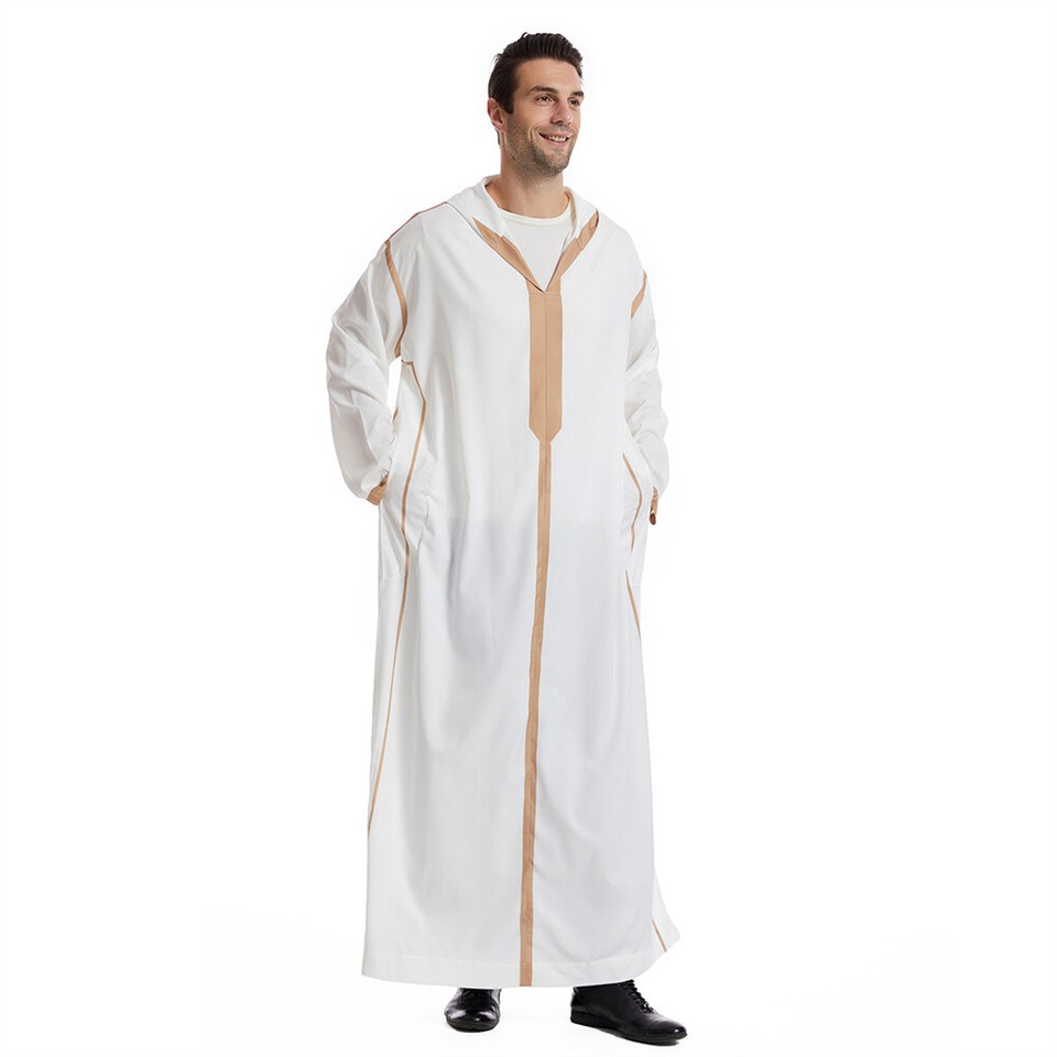 Moroccan Hooded Thobe Thobes Hood Hoodie Mens Arab Saudi Robe Dishdash ...