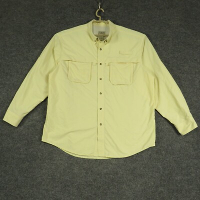 LL Bean Shirt Mens Extra Large Yellow Long Sleeve Button Down Collared ...