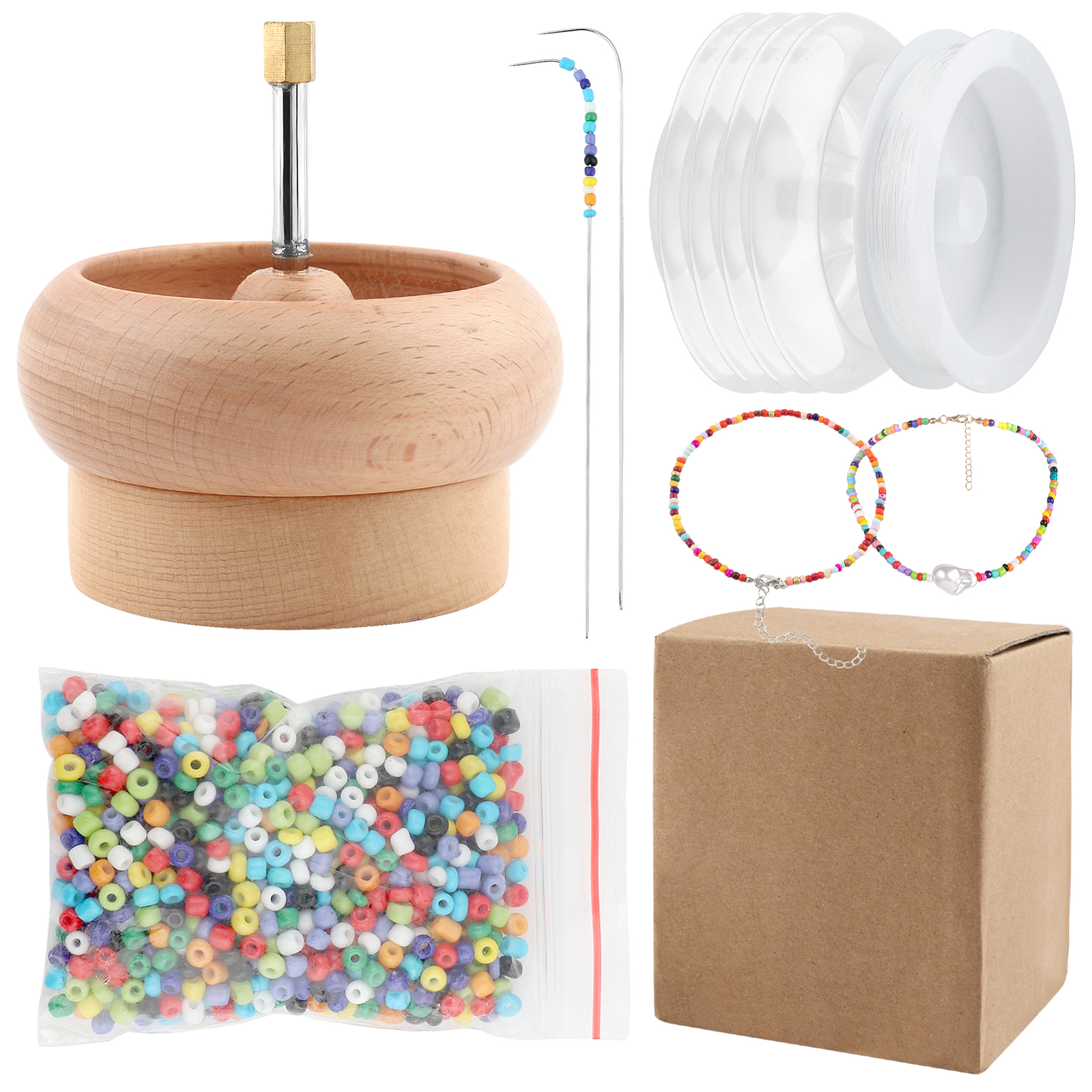 With Needle Bead Spinner Set Elastic String Loader Home Manual Jewelry ...
