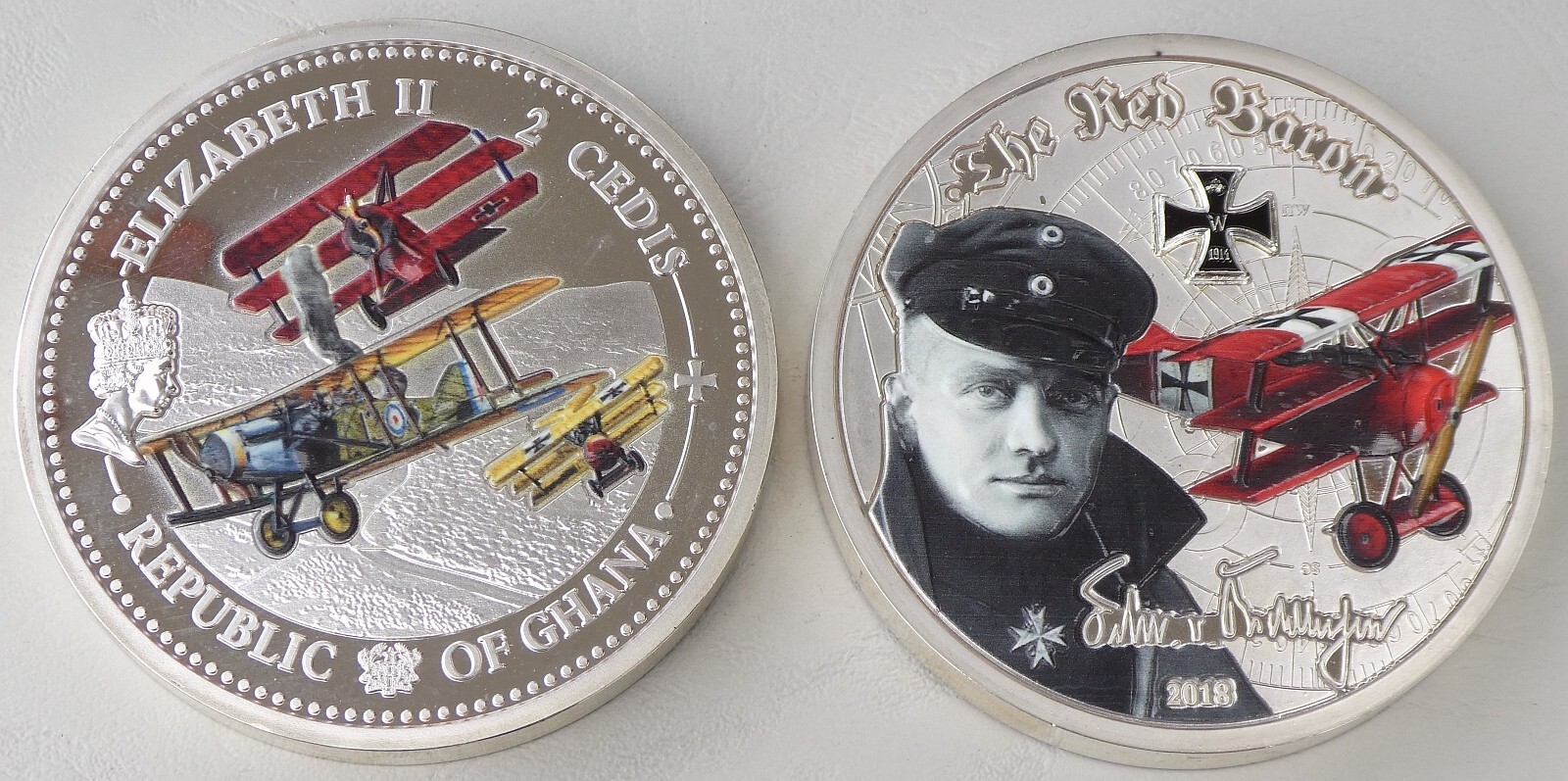 Ghana 2 Cedis 2018 Manfred Von Richthofen - The Red Baron Coloured Coin ...