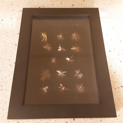 14 Framed Fishing Flies In Shadow Box Frame - 8" x 10.25" | eBay