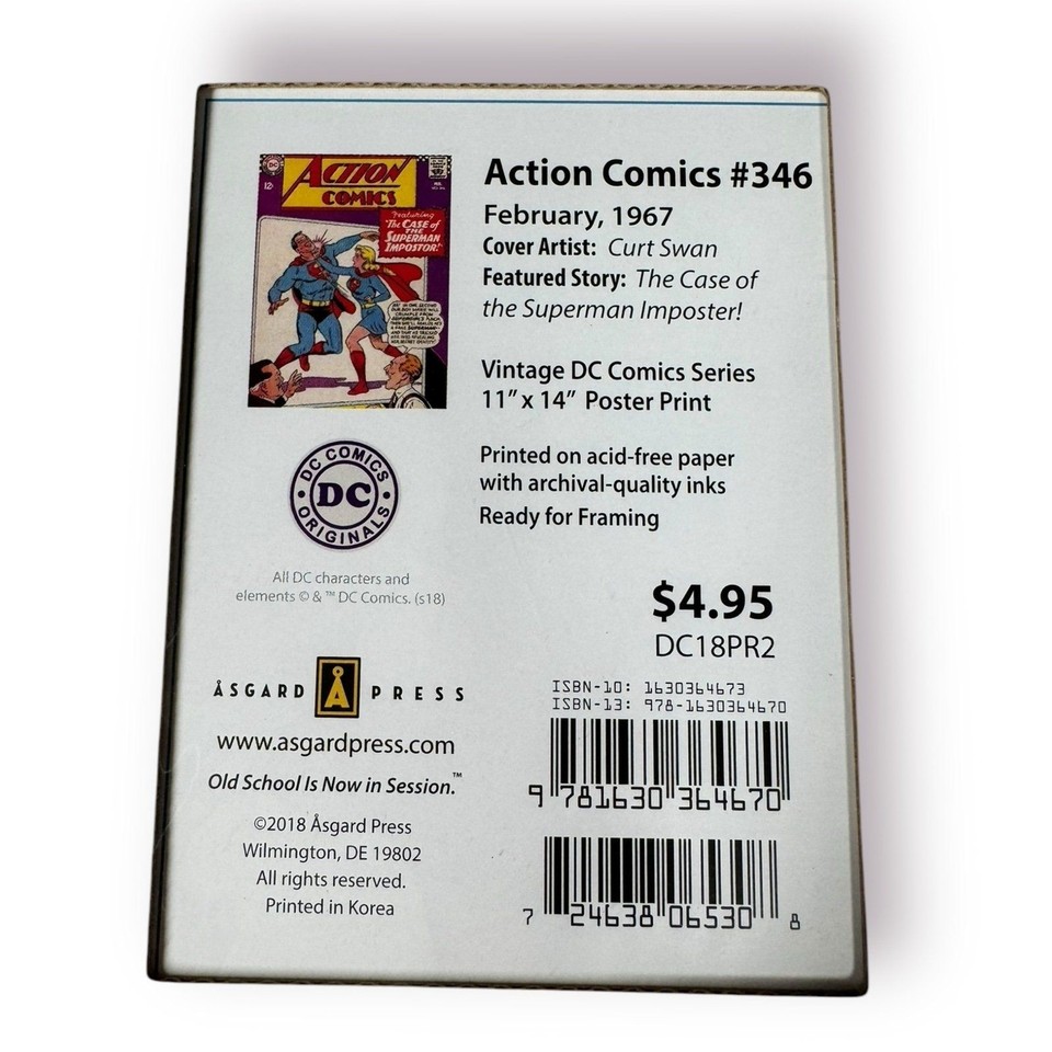Action Comics #346 Vintage DC Comics Asgard Press 11x14 Poster Print ...