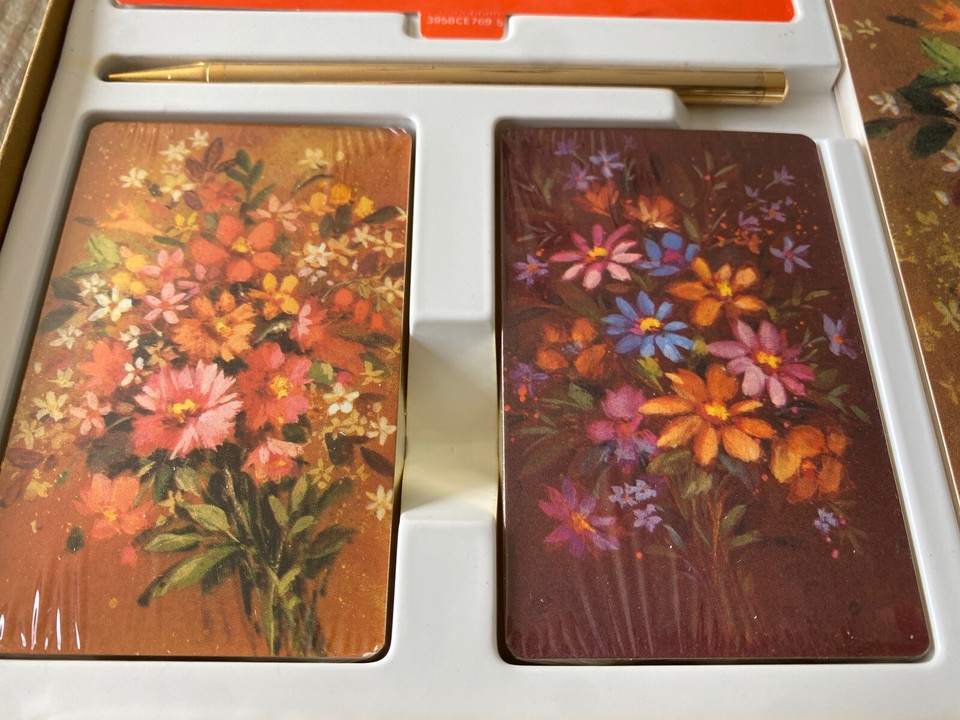 Vtg Hallmark Bridge Ensemble Playing Card Set Complete 2 Decks Score ...