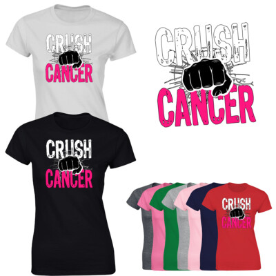 Breast Cancer Ladies T-Shirt Breast Awareness Crush Cancer Punch Womens ...