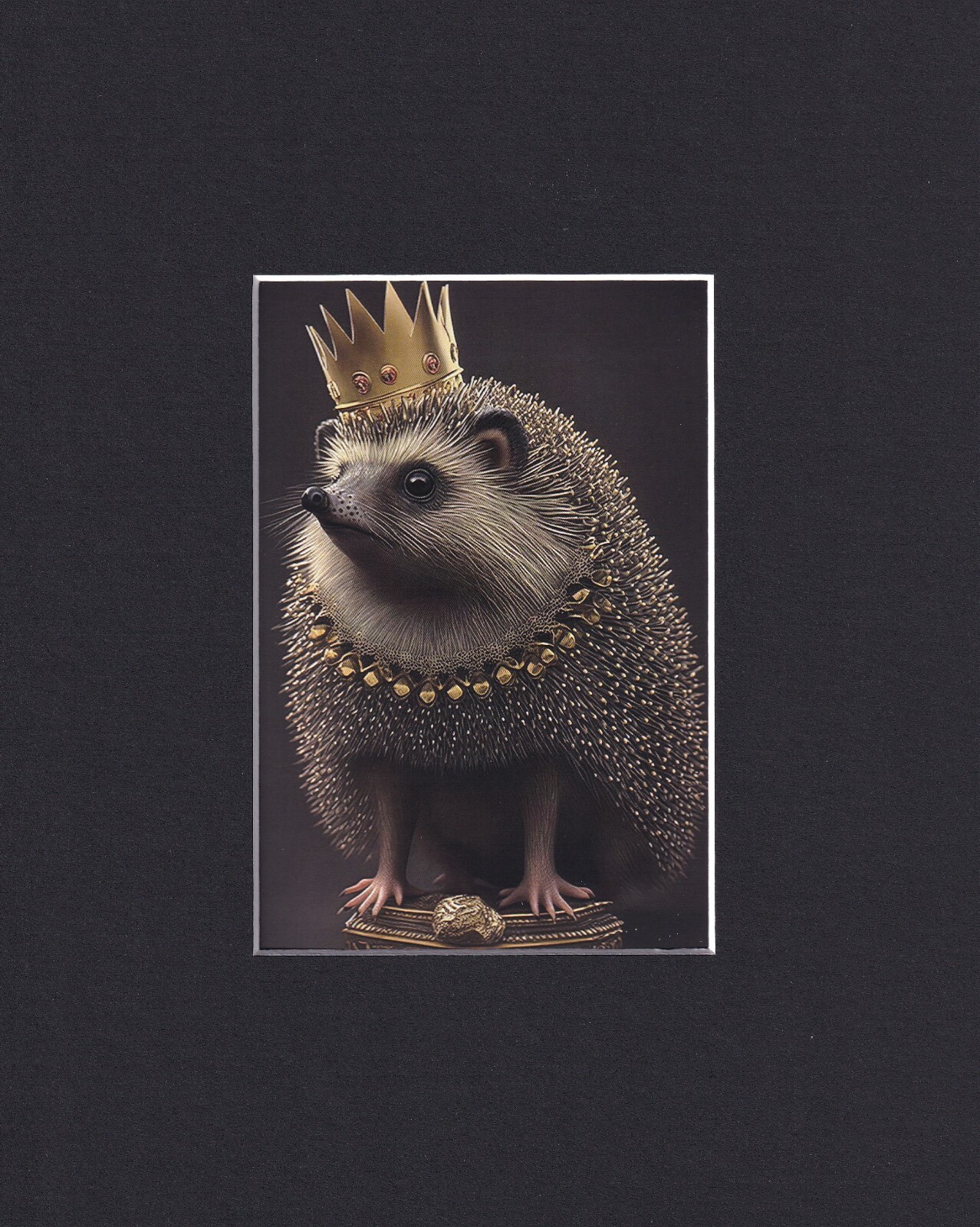 8X10" Matted Print Art Animal Picture: Hedgehog with Royal Crown | eBay UK