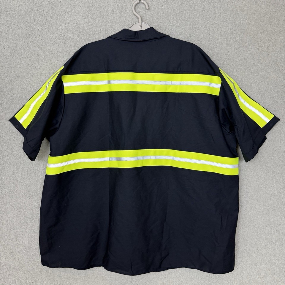 Red Kap Enhanced Visibility Hi Vis Reflective Work Uniform Shirt Men's ...