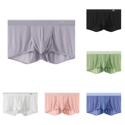 Stylish Mens Ice Silk Underpants Low Waist Open Front Briefs Boxers in ...