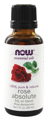 Now Foods Pure Rose Absolute 5% Essential Oil Blend 1oz For Diffusers ...