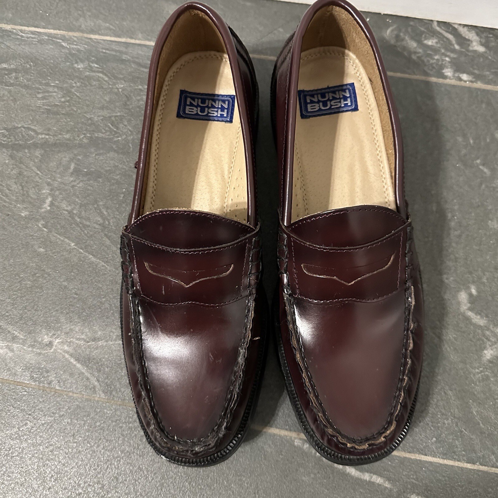 Nunn Bush 85538-05 Mens Lincoln Penny Loafer- Size 11 M Burgundy | eBay