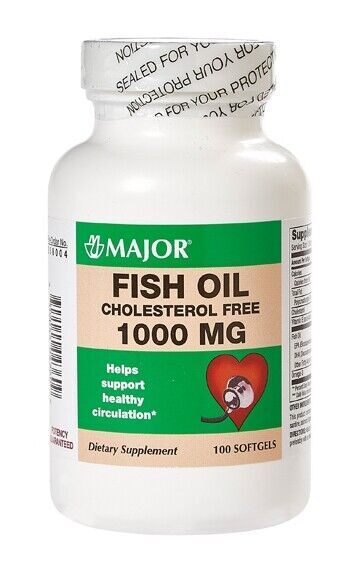 Major 1000mg Fish Oil Cholesterol Free - 100 Soft Gels for sale online ...