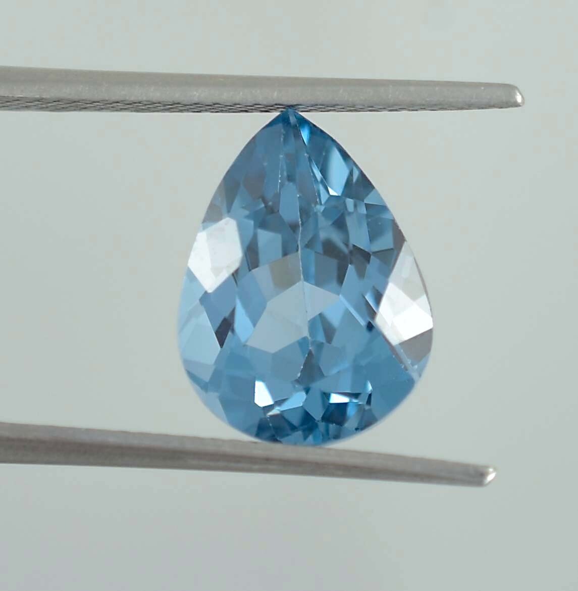 13x10 MM Natural Brazilian Sky Blue Aquamarine Pear Cut Loose Gemstone ...