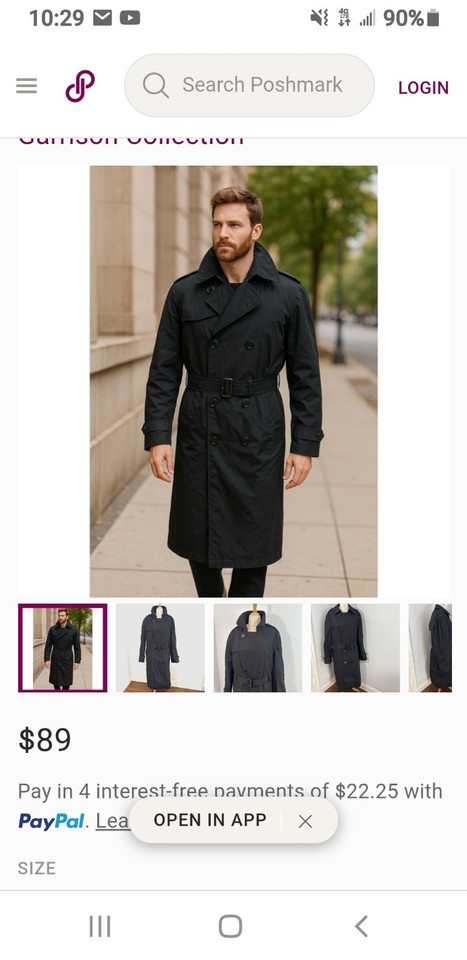 Brand New Men's U.S. Army Garrison Collection Trench Coat With Zippered ...