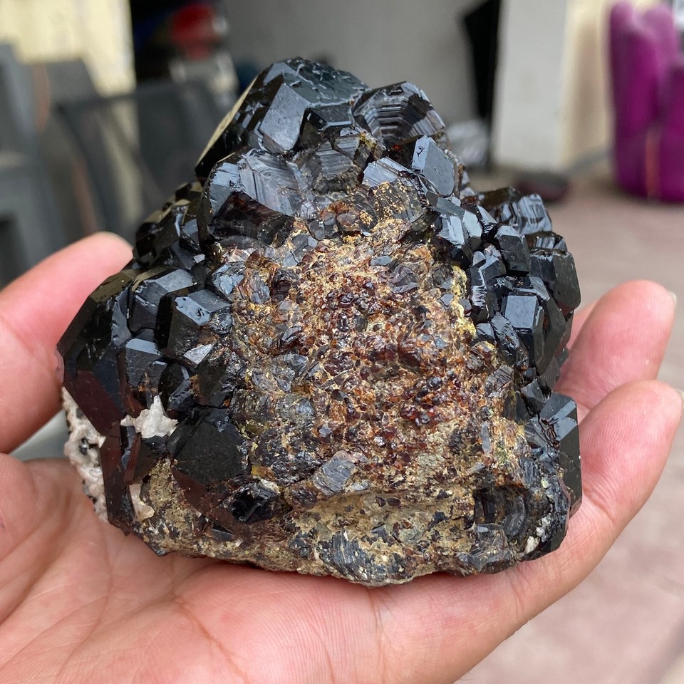 870g Natural Red Garnet Quartz Crystal Gemstone Raw Mineral Specimen ...