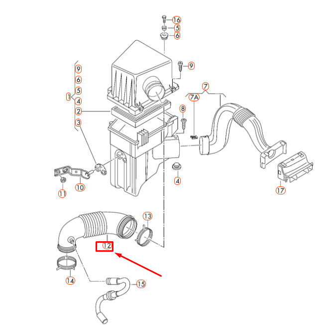 Volkswagen POLO 9N Air Intake Connection Pipe 5J0129684 NEW GENUINE | eBay