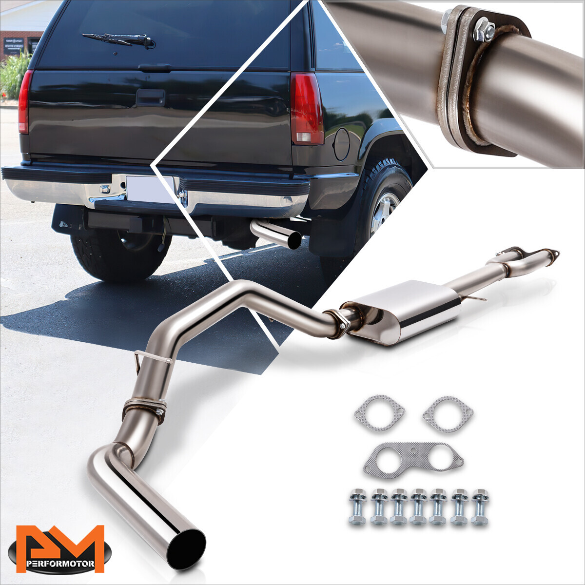 For 96-99 Chevy Tahoe/GMC Yukon 5.7L 3"OD Round Tip Oval Muffler ...