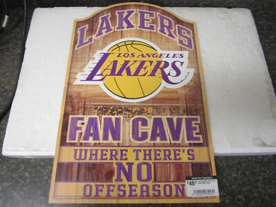 LOS ANGELES LAKERS ~ Official NBA 11x17 No Offseason Fan Cave Wood Sign ...
