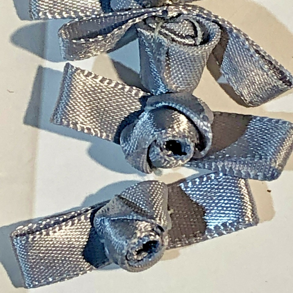 50 SATIN MINI RIBBON ROSES 3/8" Applique Sewing Bow Craft Choose your ...