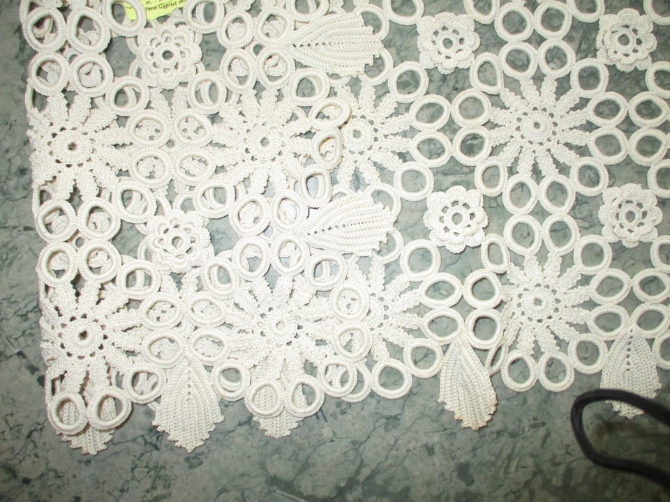 Ivory Cypriot Lefkara Lace Table Runner 13.5''x32'' Christakis ...