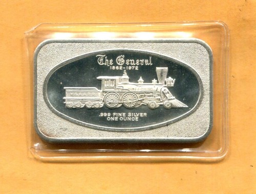1972 'THE GENERAL, TRAIN' 1-OZ .999 Silver Bar by MADISON Mint (MAD-9 ...