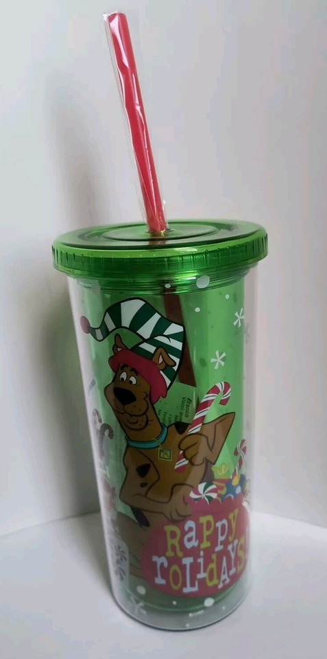 Scooby Doo "Rappy Rolidays" Tall Cold Cup Green with Lid & Straw, 20oz ...
