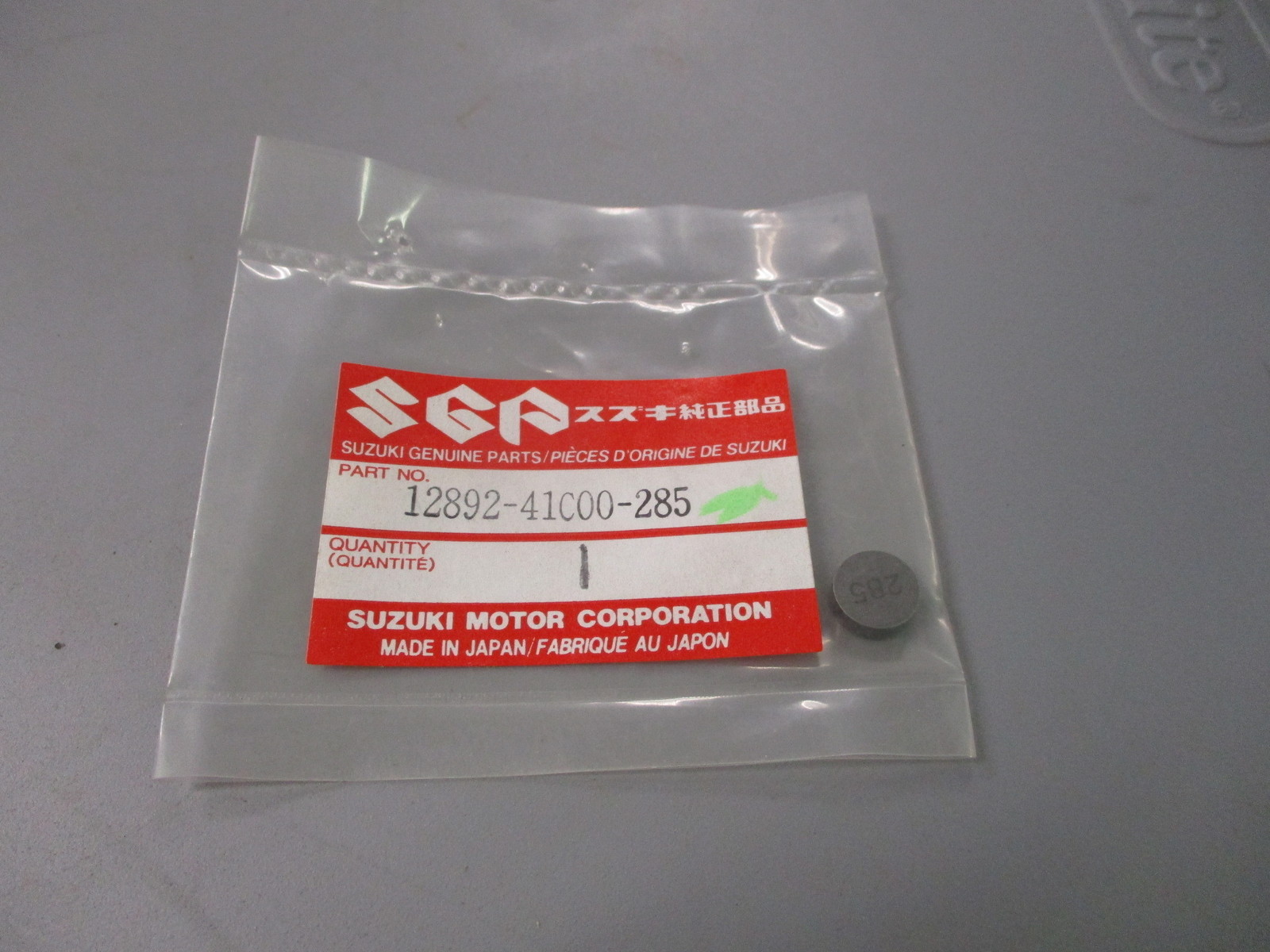 NOS Suzuki OEM Tappet Shim T:2.85 1991-1992 GSXR1100 GSXR750 12892 ...