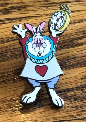 DISNEY PIN White Rabbit Arms Up Holding Pocket Watch Alice in ...