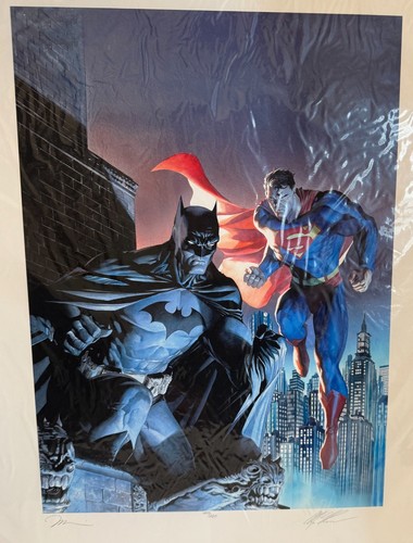 Alex Ross SIGNED Legendary Heroes Batman Superman Jim Lee Litho Ltd Ed ...