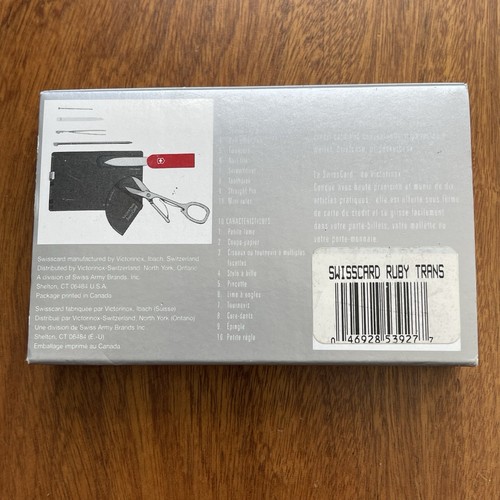 Victorinox Swiss Army Swiss Card Knife Translucent Ruby 10 Functions ...