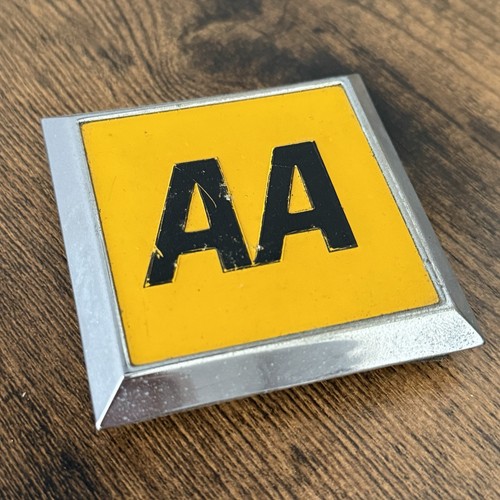 Vintage AA Automobile Association Square Metal Car Grille Grill Badge ...