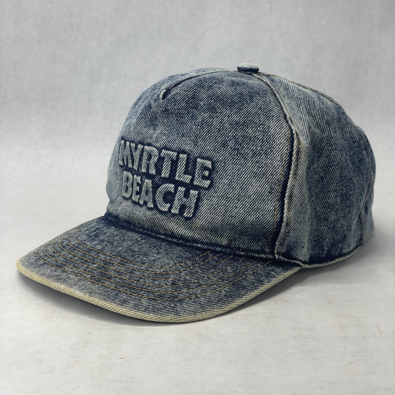 Vintage MYRTLE BEACH 90s DENIM Hat Cap Strapback Stra… - Gem