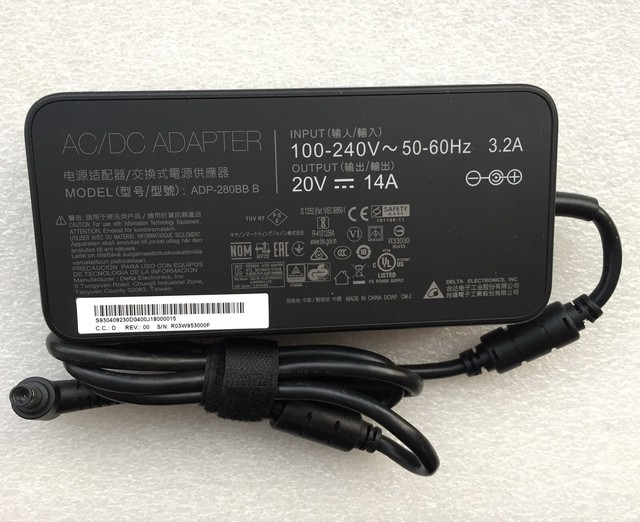 Original Delta 280w Ac/dc Adapter for MSI Ge75 Raider-049 Adp-280bb B ...