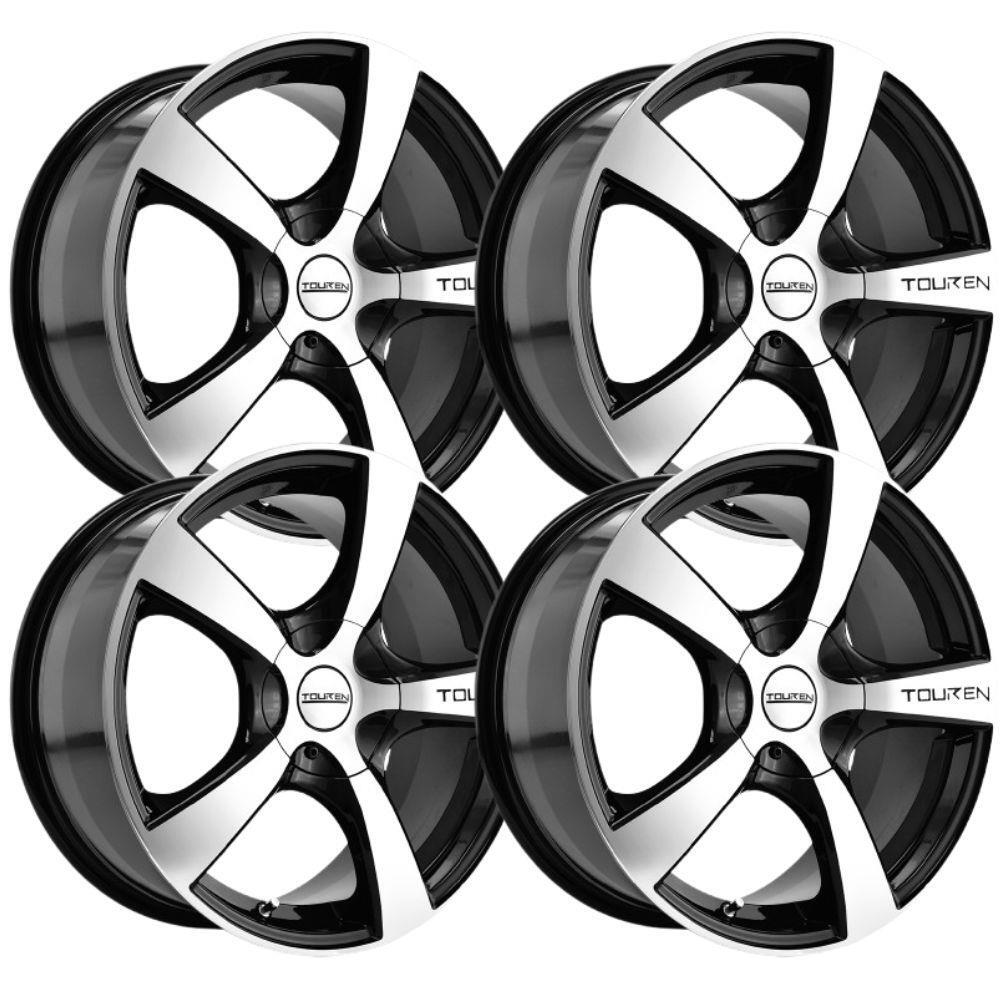 (Set-4) Touren TR9 17x7 5x100/5x114.3 42mm Black Machined Wheels Rims ...