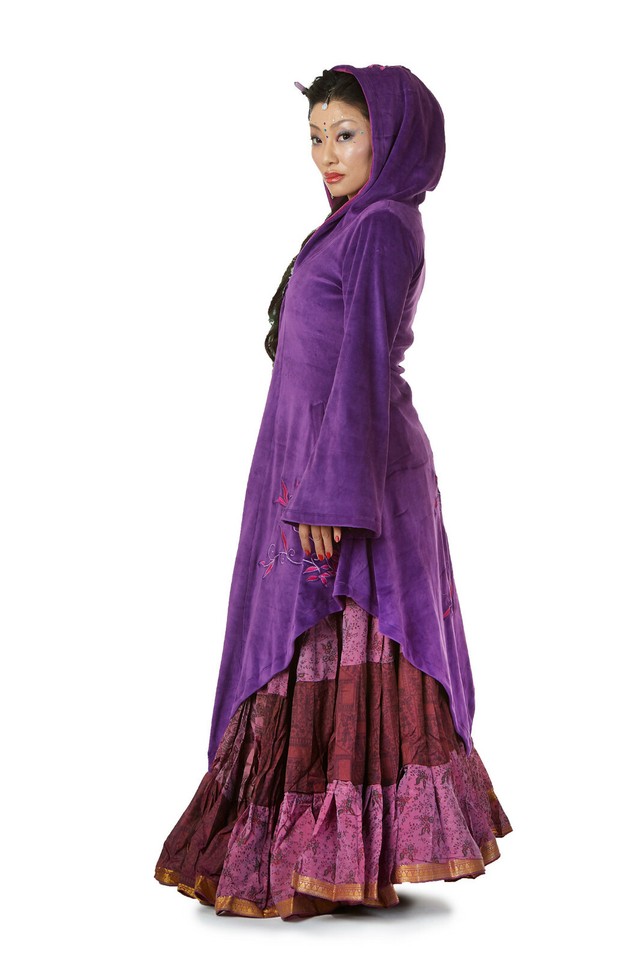 Velvet Faery Goddess Jacket, Boho Goa Psy Trance Coat Plus Size Pagan ...
