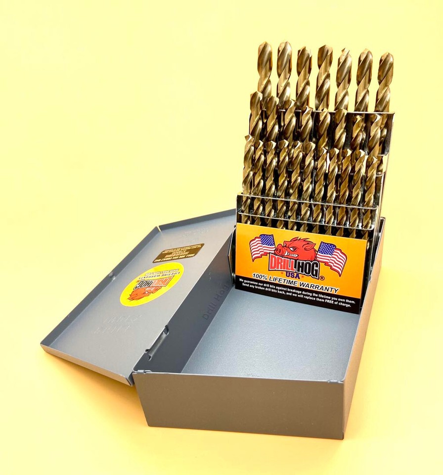 26 Pc LETTER Drill Bit Set A-Z Bit COBALT M42 Drill Hog® Lifetime ...