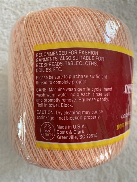 South Maid Crochet Thread LT Peach 424 Delft Blue 480 Aqua 450 Size 10 ...