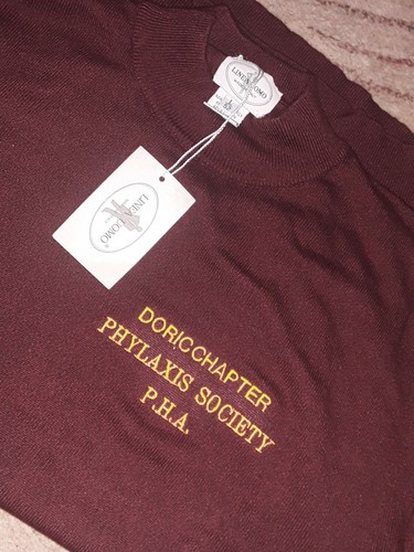 NWT Linea Uomo Men's Sweater large Italy Doric Chapter Phylaxis Society ...