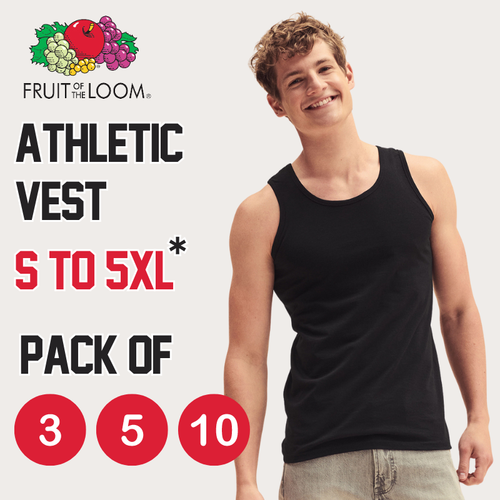 Mens Cotton Gym Vests Tank Top Fruit of the loom athletic vest bundles ...
