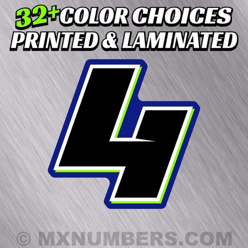 3 Custom Racing Number Plate Decals 4 Colors SX MX ATV Go Kart Dirt ...