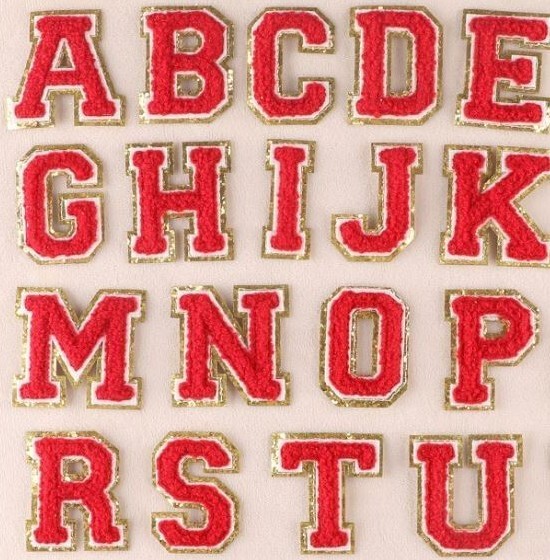 Towel embroidery A-Z Alphabet Letter Patches Embroidered Iron On Patch ...