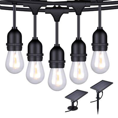 Solar String Lights - 48 Ft LED Outdoor String Lights - Shatterproof ...